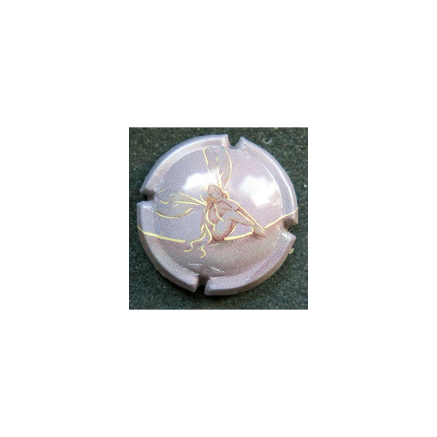 Capsule Muselet de champagne Demoiselle de Vranken n° 38 fond gris violet