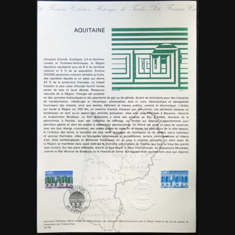 Documents philatéliques officiels la Poste : Aquitaine