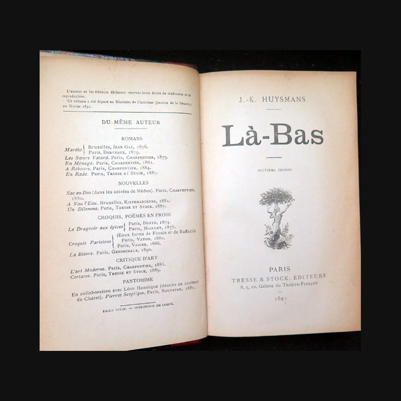 Là-bas de J.K Huysmans 1893 demi cuir