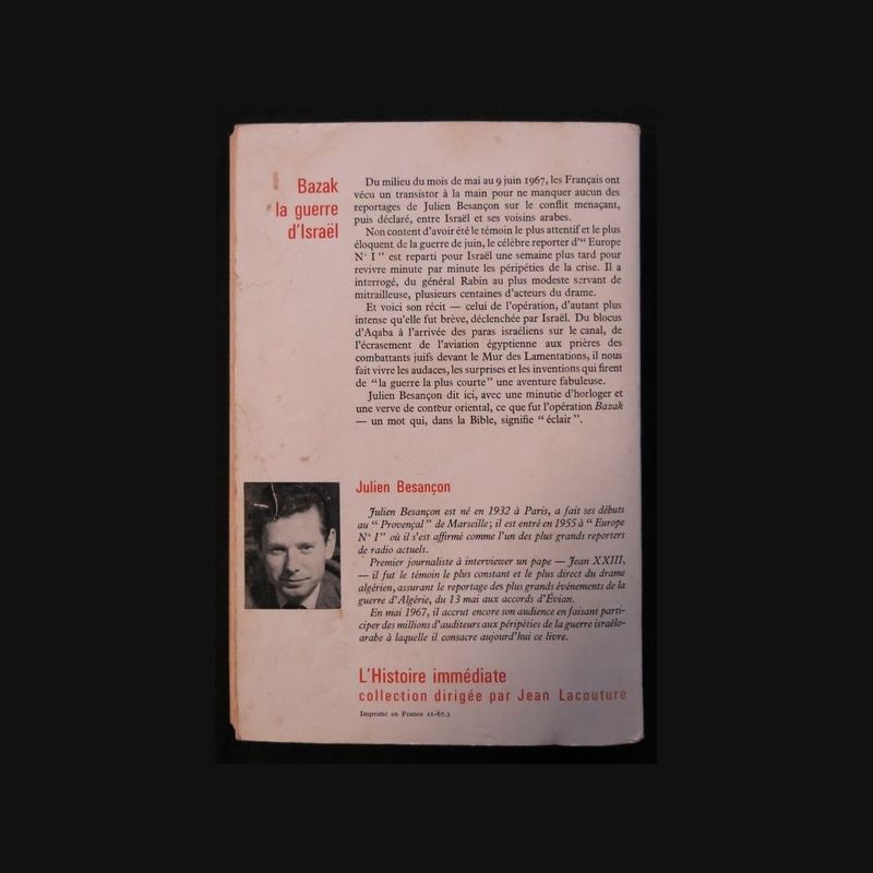 Bazak La guerre d'Israël de Julien Besançon aux éditions Seuil
