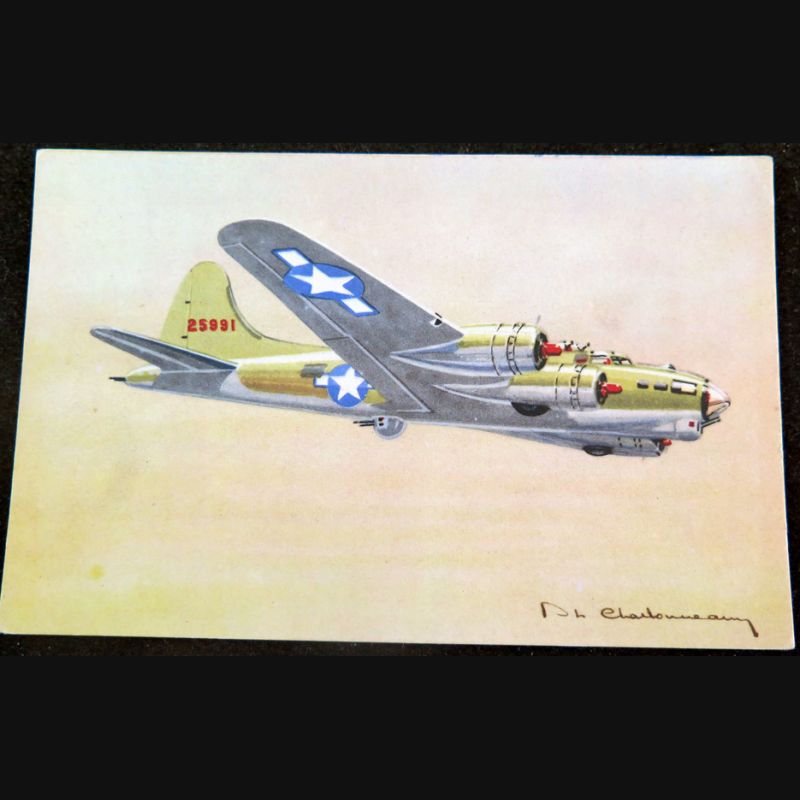 Carte postale dessin de FORTERESSE VOLANTE avions de Guerre 39-45 EAEC ...