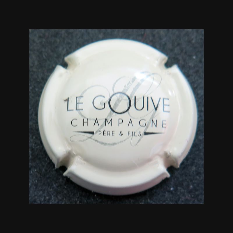 Capsule Muselet de bouteille de champagne LE GOUIVE P. et F. n° 22c crème