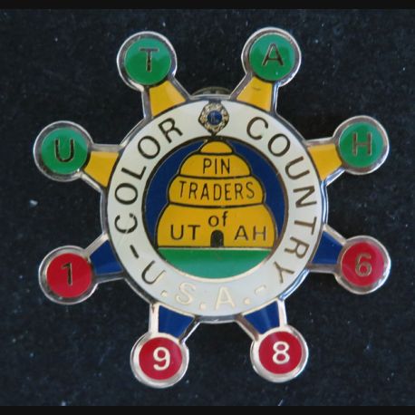 LIONS CLUB : insigne Pin traders of Utah Color Country USA 1986