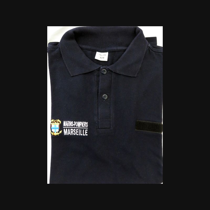 Polo MC CSV du Bataillon de Marins Pompiers BMPM taille 104 logo brodé