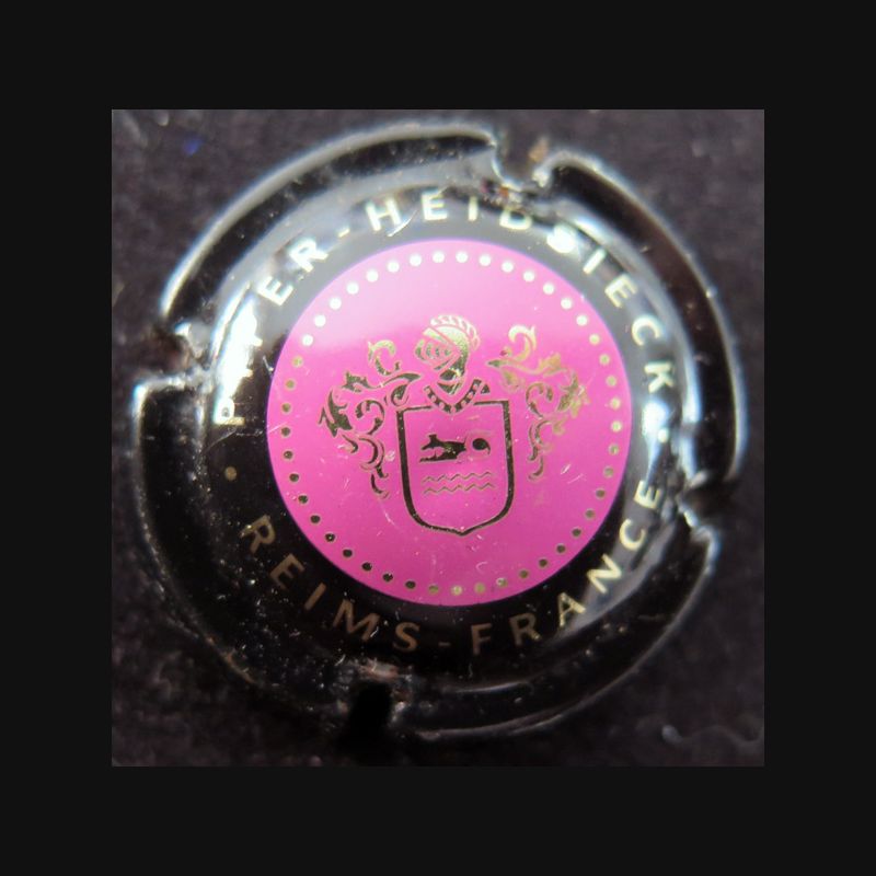Capsule Muselet de champagne PIPER-HEIDSIECK n° 128 rose contour noir