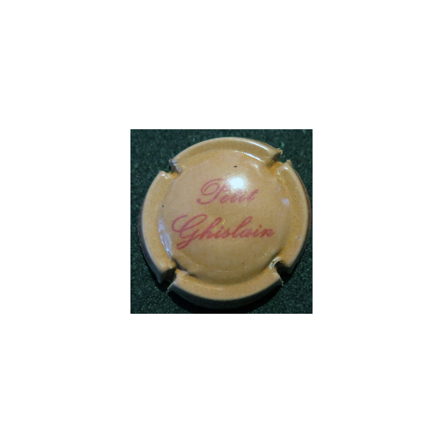 Capsule Muselet de bouteille de Champagne PETIT Ghislain n° 5 nom marron