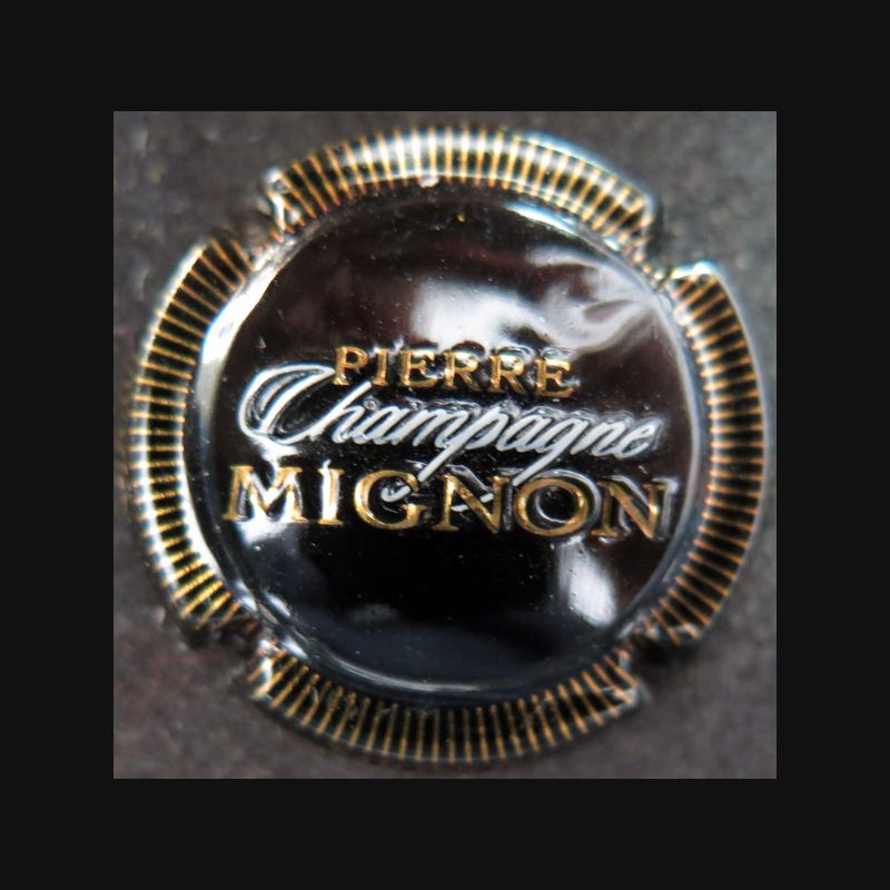 Capsule Muselet champagne MIGNON Pierre n° 100j noir stries or ...