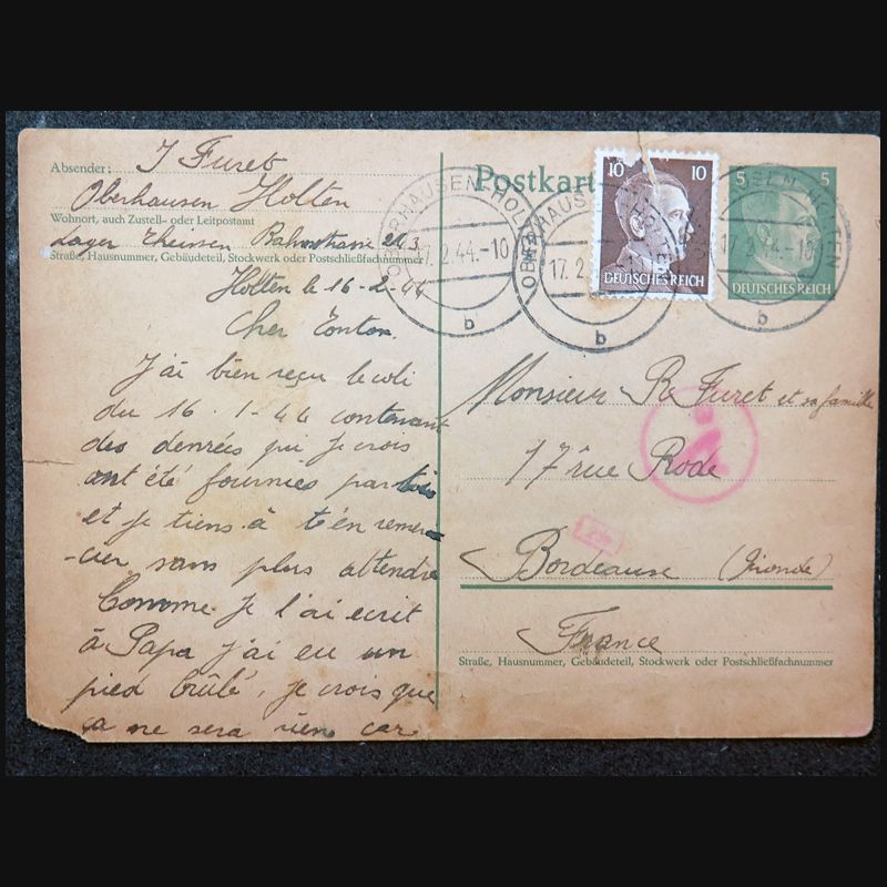 Carte de prisonnier de guerre de 1944