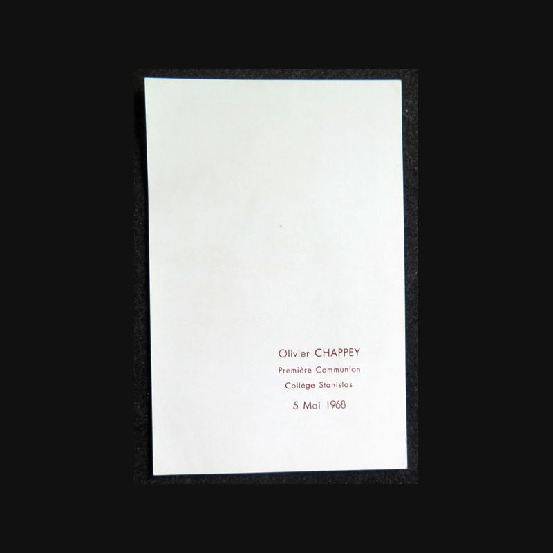 IMAGE PIEUSE : image de première communion O. Chappey 5 Mai 1968