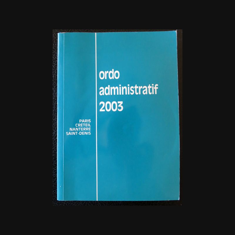 Ordo administratif 2003 édité par Imprimerie Indica