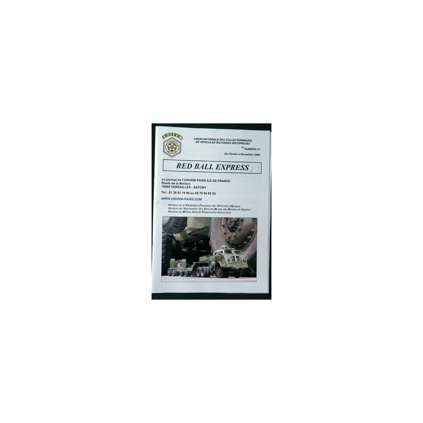 brochure des collectionneurs véhicules militaires historiques UNIVEM