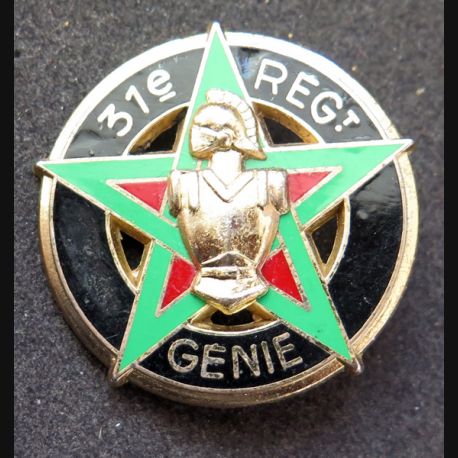 31° RG : Insigne métallique du 31° régiment du génie de fabrication ...