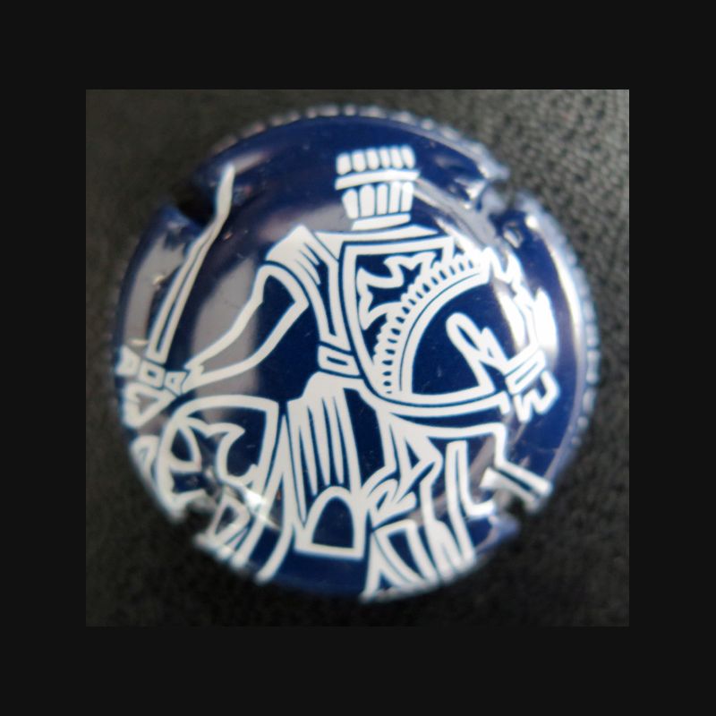 Capsule Muselet champagne TAITTINGER n° 114d bleu nuit et blanc Prélude