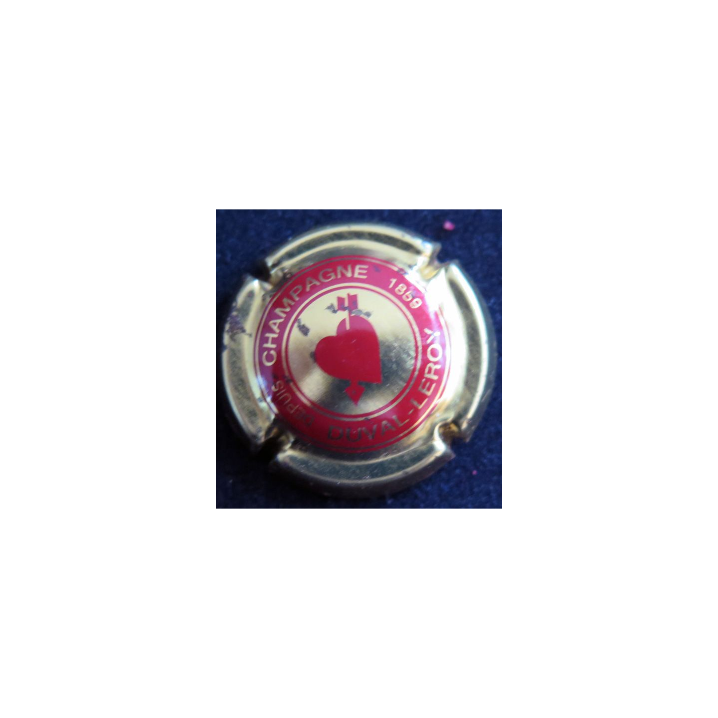 Capsule Muselet de bouteille de champagne DUVAL-LEROY n° 31 Rose contour Or