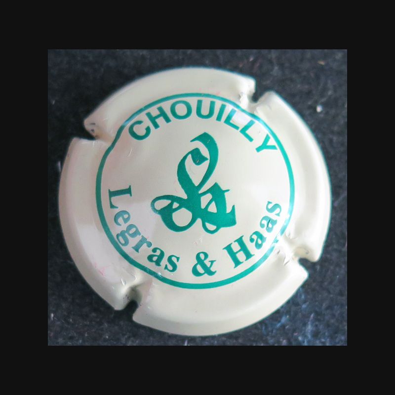 Capsule Muselet de bouteille de champagne LEGRAS & HAAS n° 3 Crème et vert