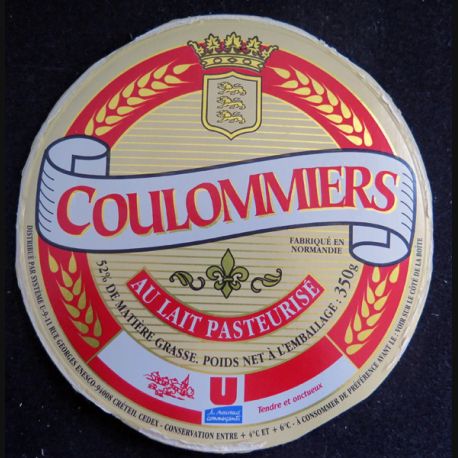 Dessus de boite de fromage Coulommiers