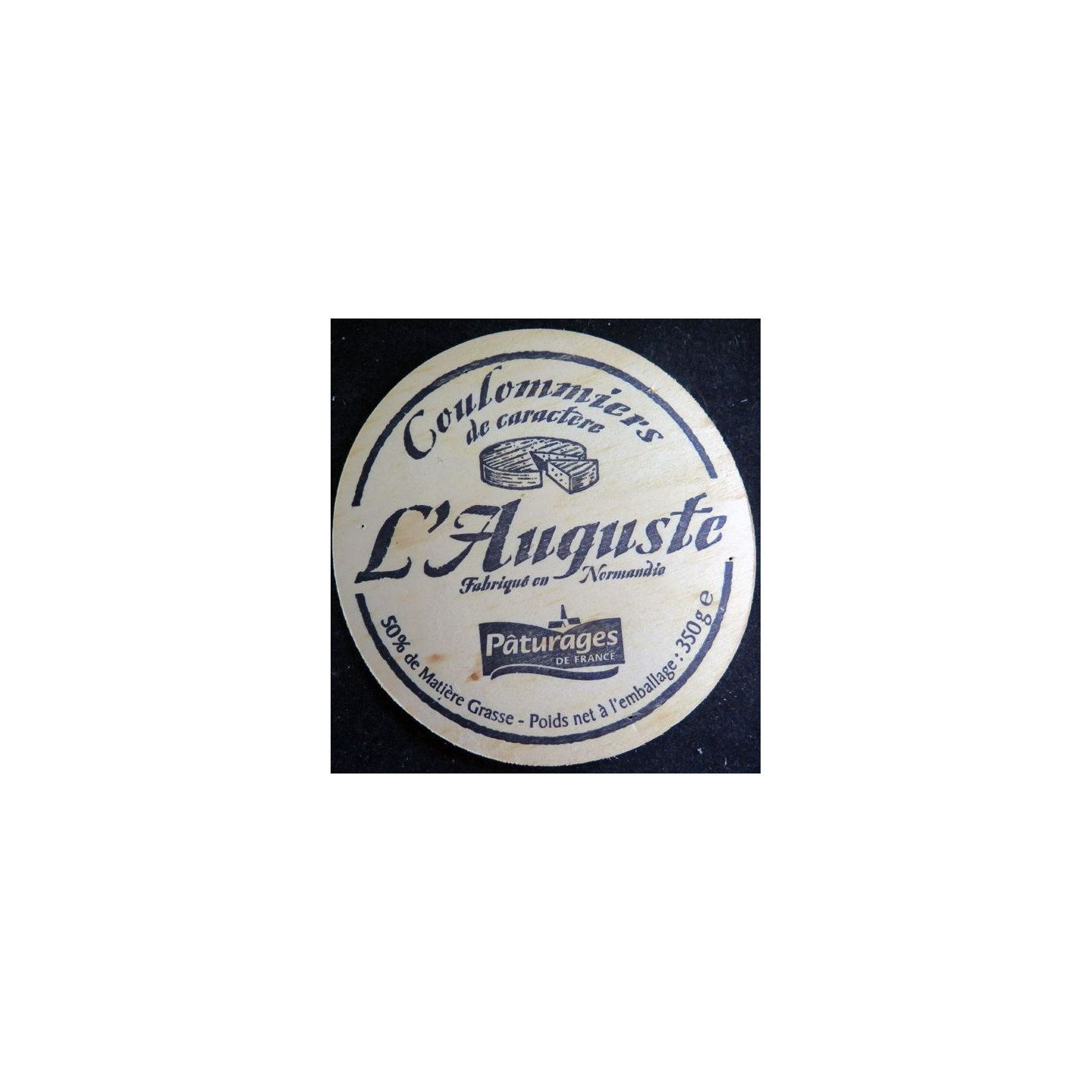 Dessus de boite de fromage Coulommiers L'Auguste