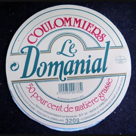 Dessus de boite de fromage Coulommiers Le Domanial