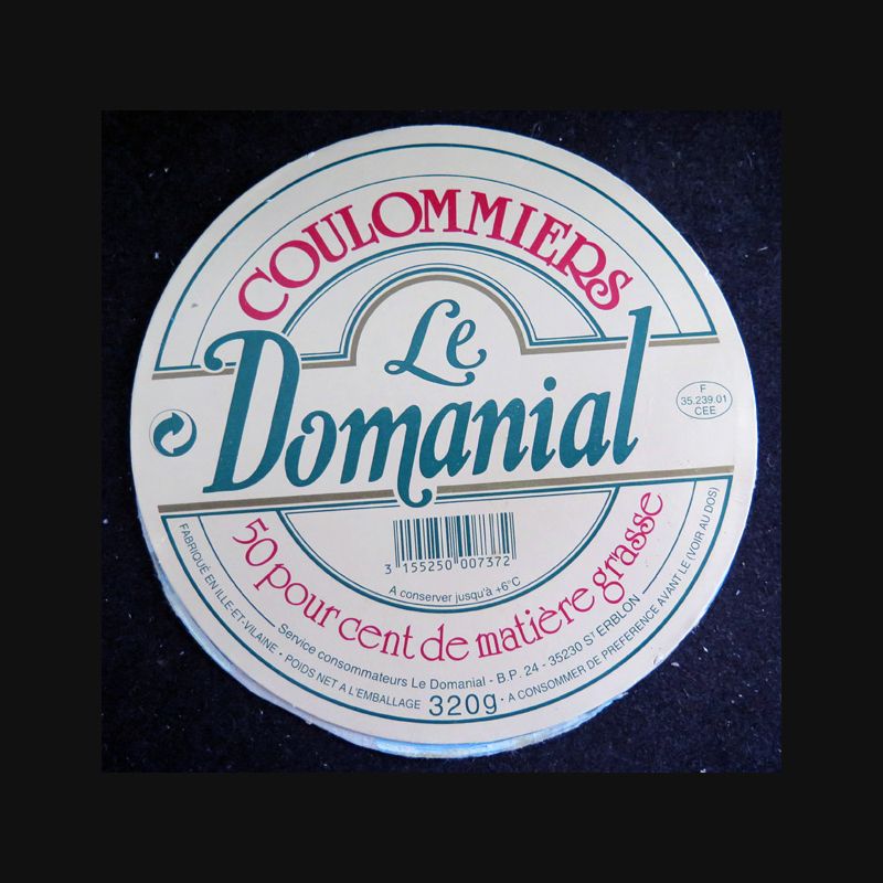 Dessus de boite de fromage Coulommiers Le Domanial