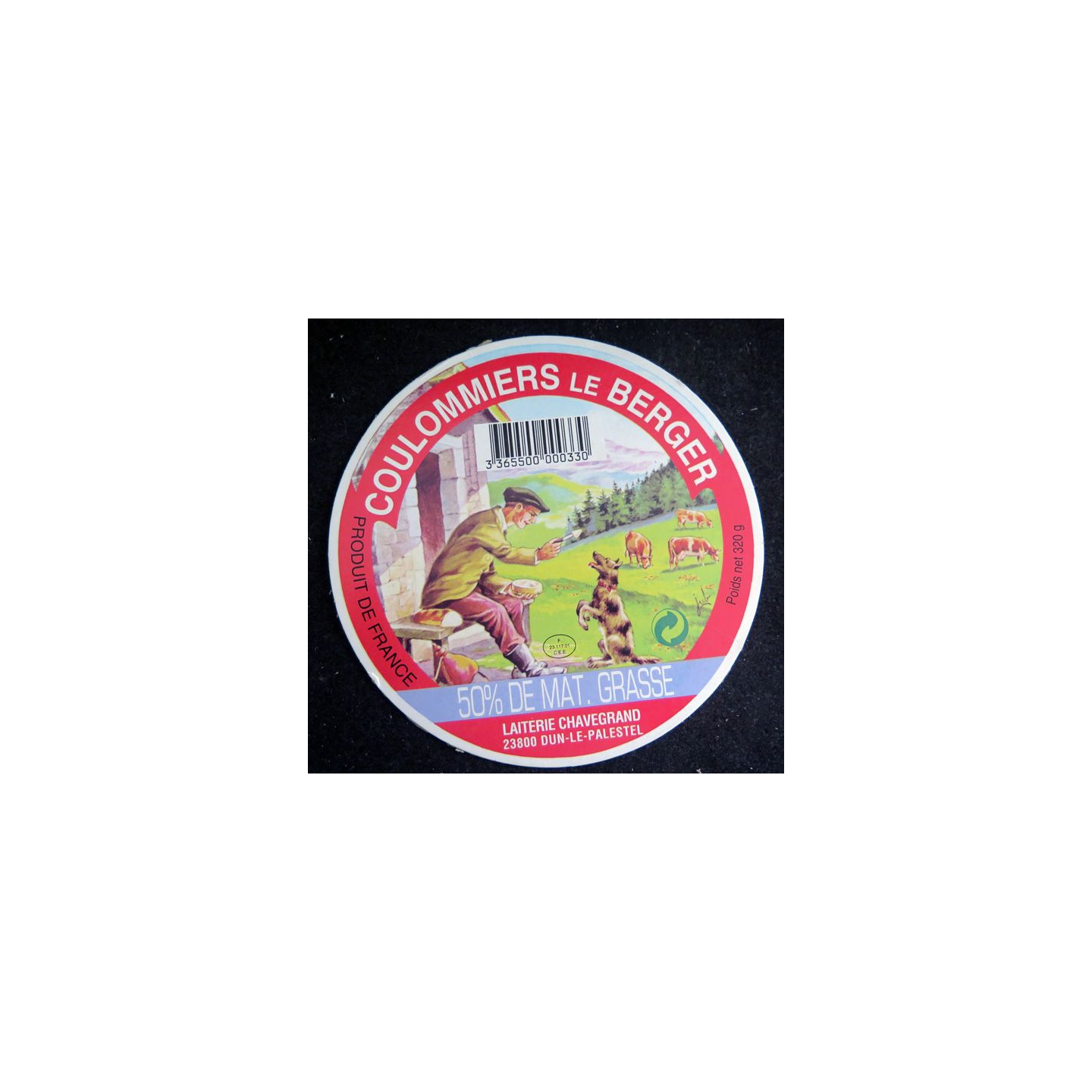 Dessus de boite de fromage Coulommiers Le Berger