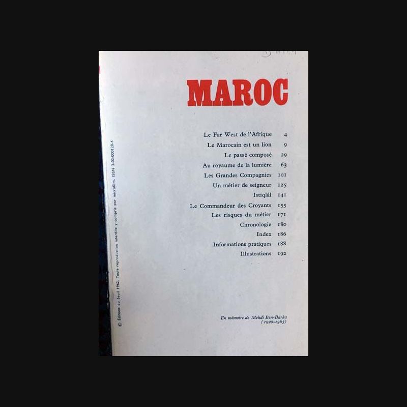 Maroc petite planète de Vincent Monteil aux éditions du Seuil