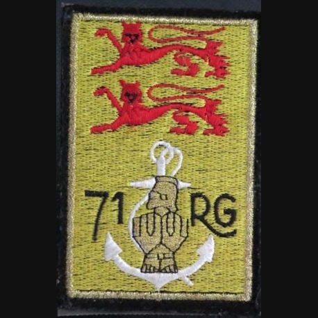insigne tissu du 71° régiment du Génie avec scratch hauteur 10 cm