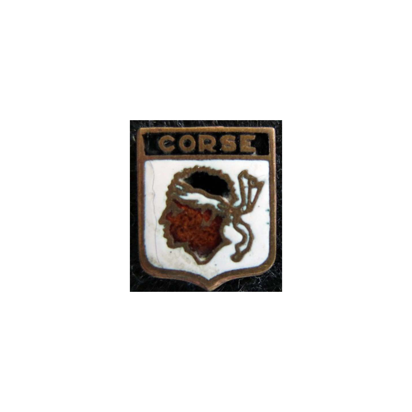 insigne blason en émail de la Corse 14 x 11 mm