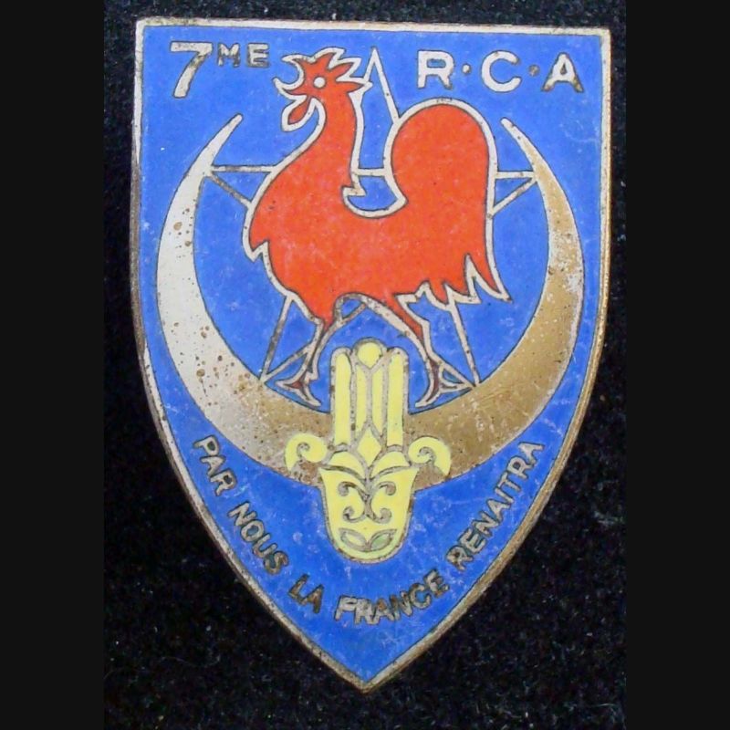 7° régiment de chasseurs d'Afrique de fabrication Mardini en émail