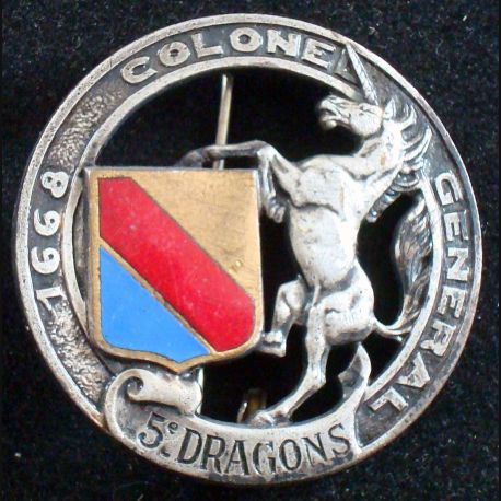 insigne du 5° régiment de dragons Drago Olivier Métra H.665 en émail