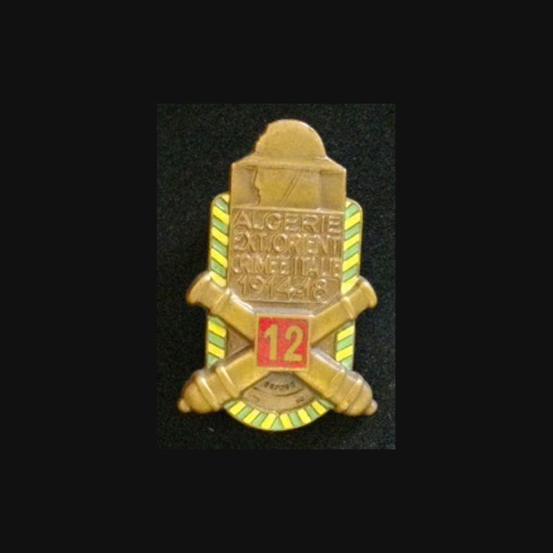 12° RA : 12° RÉGIMENT D'ARTILLERIE ÉMAIL (ÉPINGLE NON CONFORME) - Ma ...