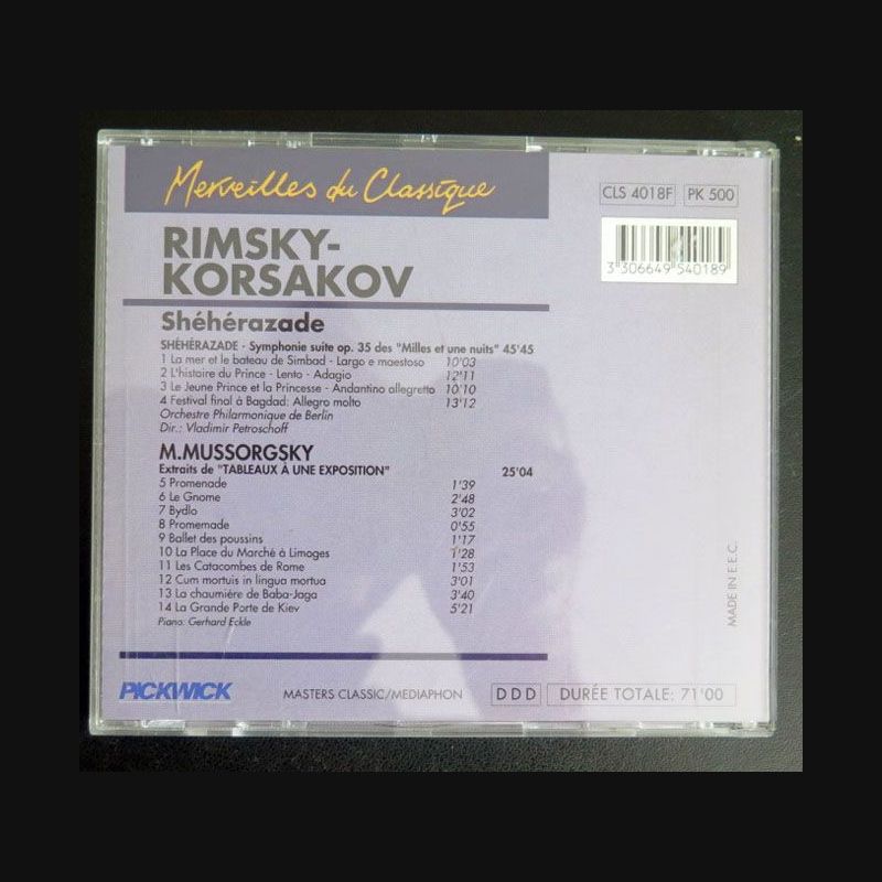 Cd Rimsky Korsakov Shéhérazade Op 35 Mussorgsky Tableaux à Exposition