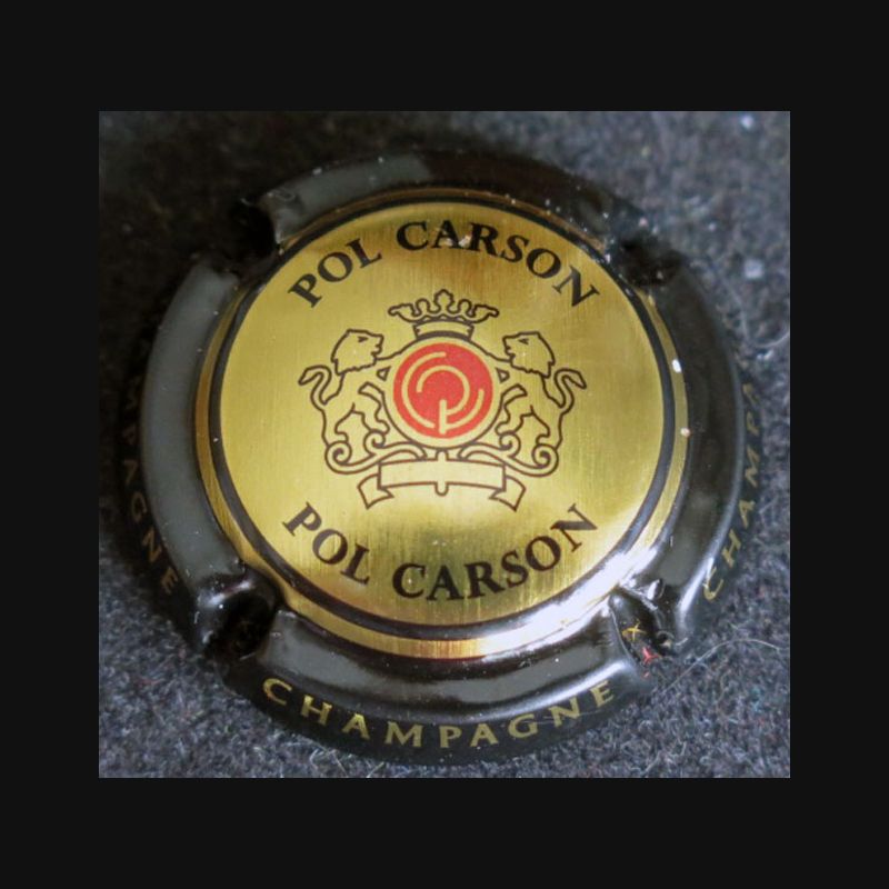 Capsule de champagne Muselet bouchon Pol Carson or contour noir